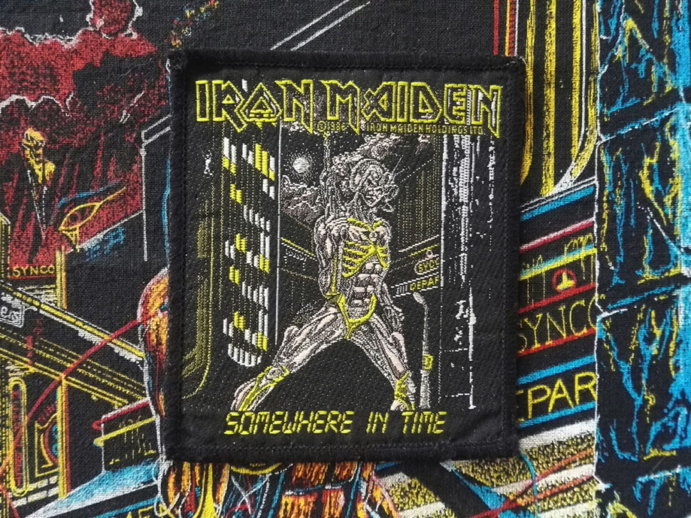 Iron Maiden “Somewhere In Time” Black Border Woven Patch Yellow Version ...