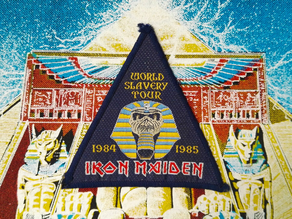 Iron Maiden “World Slavery Tour 1984 – 1985” Woven Patch Triangle (2 ...